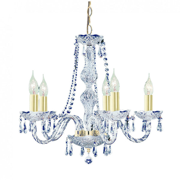 Hale 5 Light Gold & Crystal Chandelier – Discount Lighting & Fans